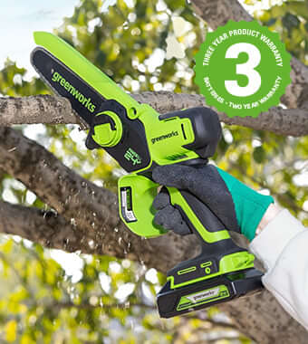 Greenworks G24MCS10 24v Cordless Tree Pruner 100mm Power Garden Saws