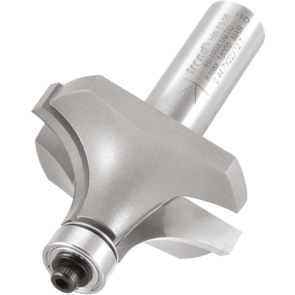 Trend Bearing Guided Ovolo and Round Router Cutter - 44.5mm 22mm 1/2 ...